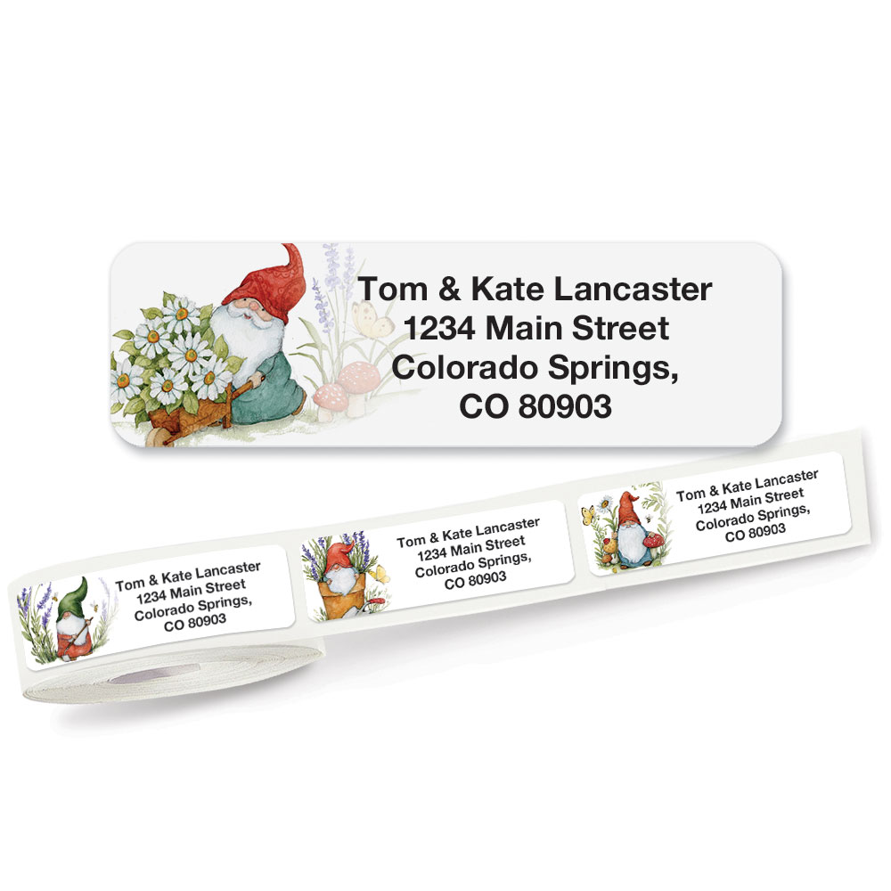 Forest Gnomes Rolled Address Labels (5 Designs) | Current Catalog