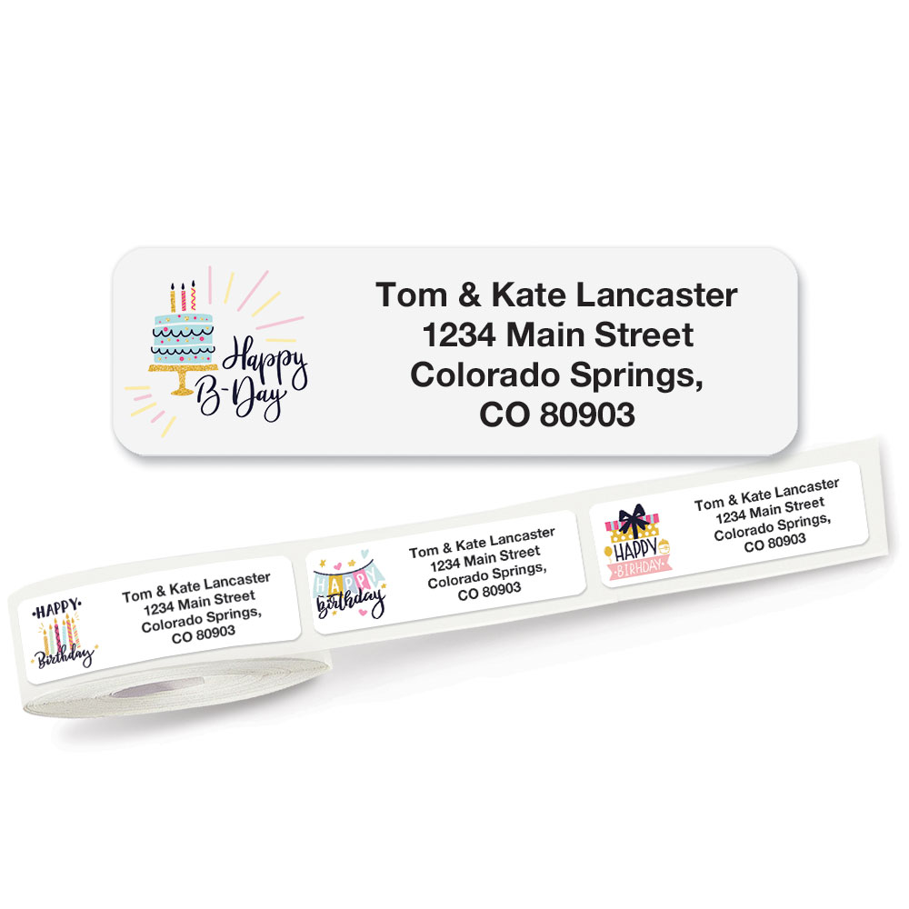 Let's Party Rolled Address Labels (5 Designs) | Current Catalog