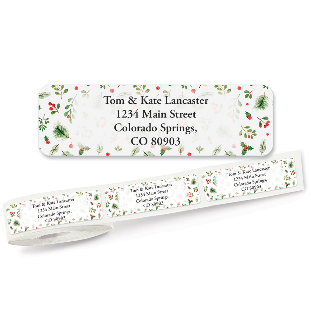Winter Berries Rolled Address Labels | Current Catalog