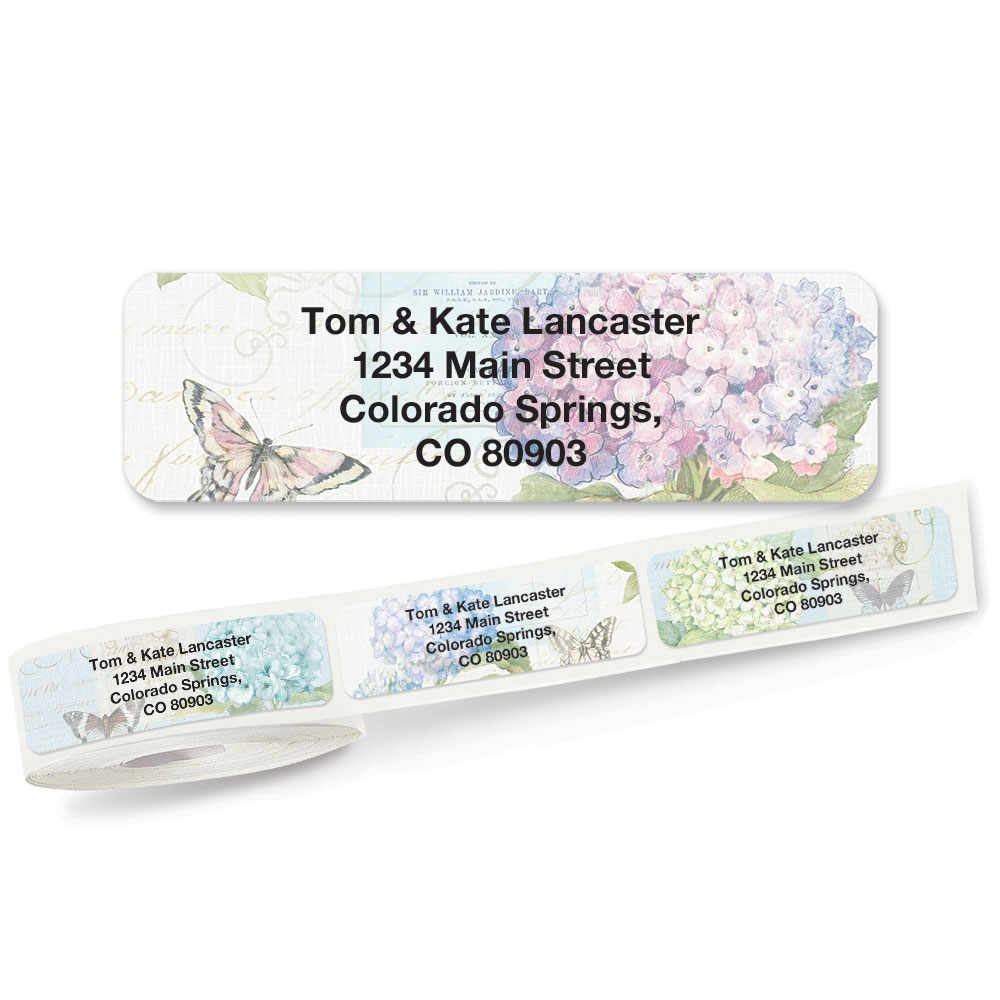 Hydrangea Rolled Address Labels 480715-c | Current Catalog