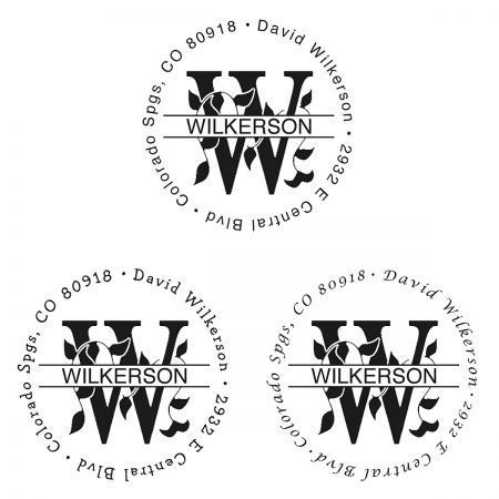 Last Name Monogram Round Self-Inking Address Stamp | Current Catalog