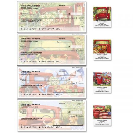 Red Truck Duplicate Checks with Matching Labels | Current Catalog