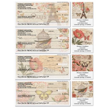 Parisian Postcard Single Checks with Matching Labels | Current Catalog