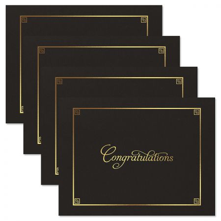 Congratulations Black Certificate Folder with Gold Border | Current Catalog