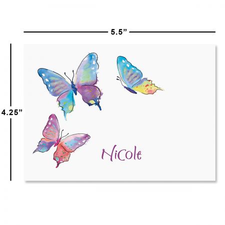 Butterfly Watercolor Personalized Note Cards | Current Catalog
