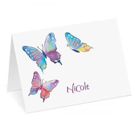 Butterfly Watercolor Personalized Note Cards | Current Catalog