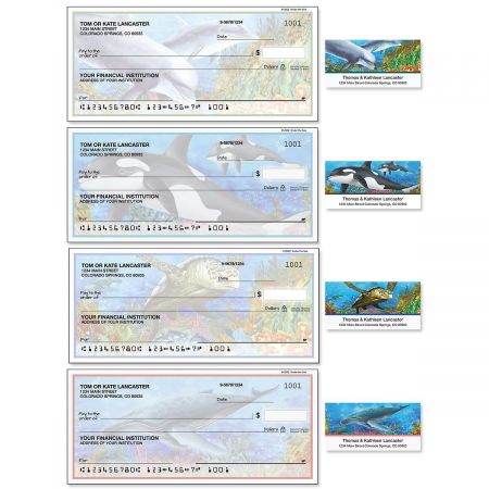 Under the Sea Single Checks with Matching Labels | Current Catalog