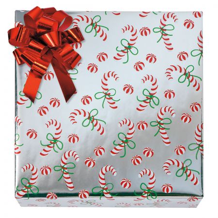 Candy Canes Foil Rolled Gift Wrap | Current Catalog