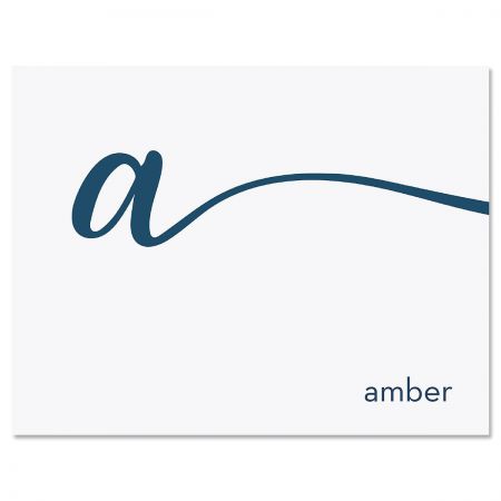 Cursive Initial Personalized Note Cards | Current Catalog