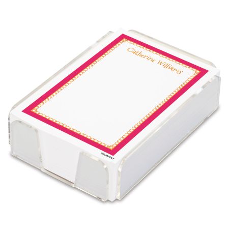 Bright Borders Personalized Notes in a Tray (4 rotating colors ...