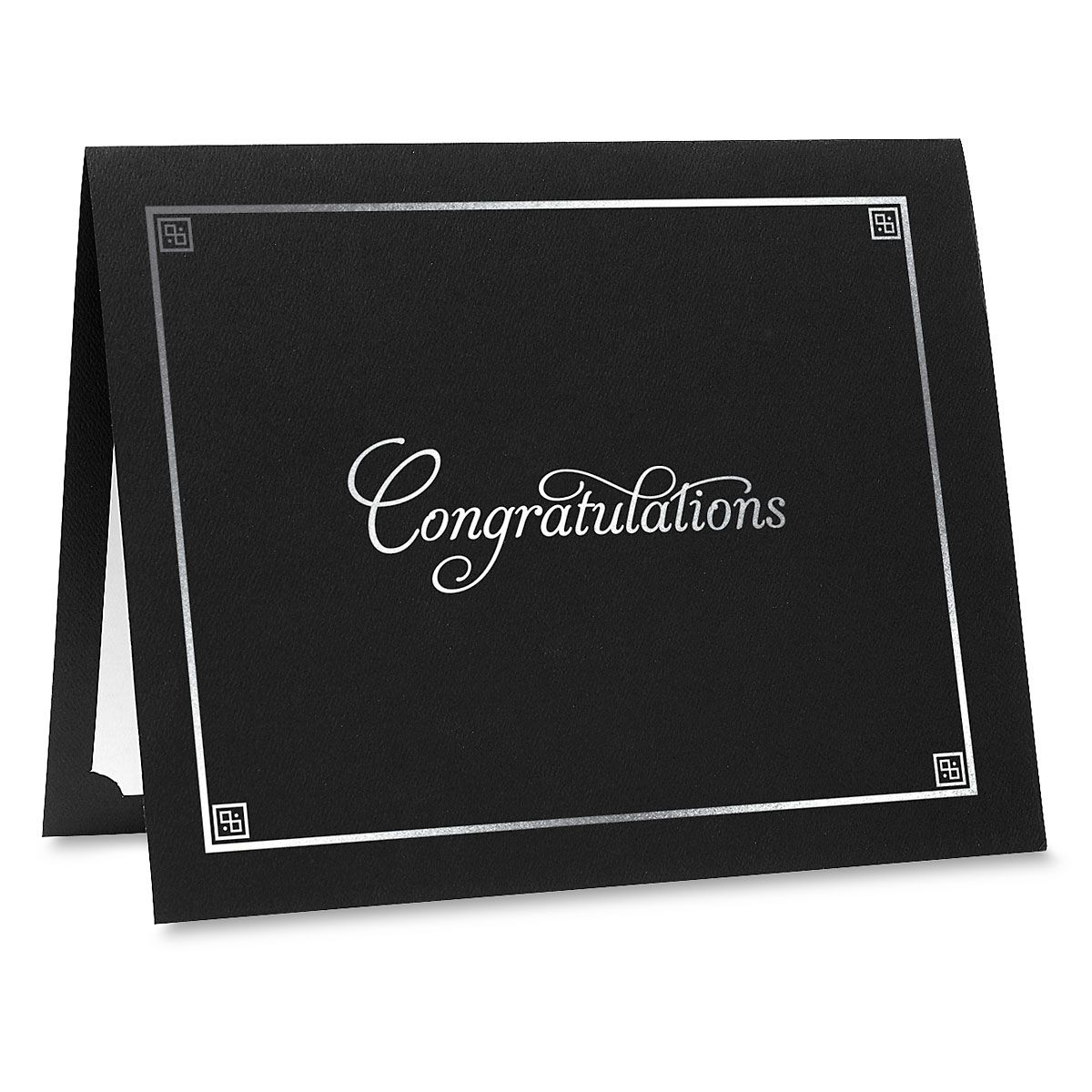 Congratulations Black Certificate Folder with Silver Border | Current ...