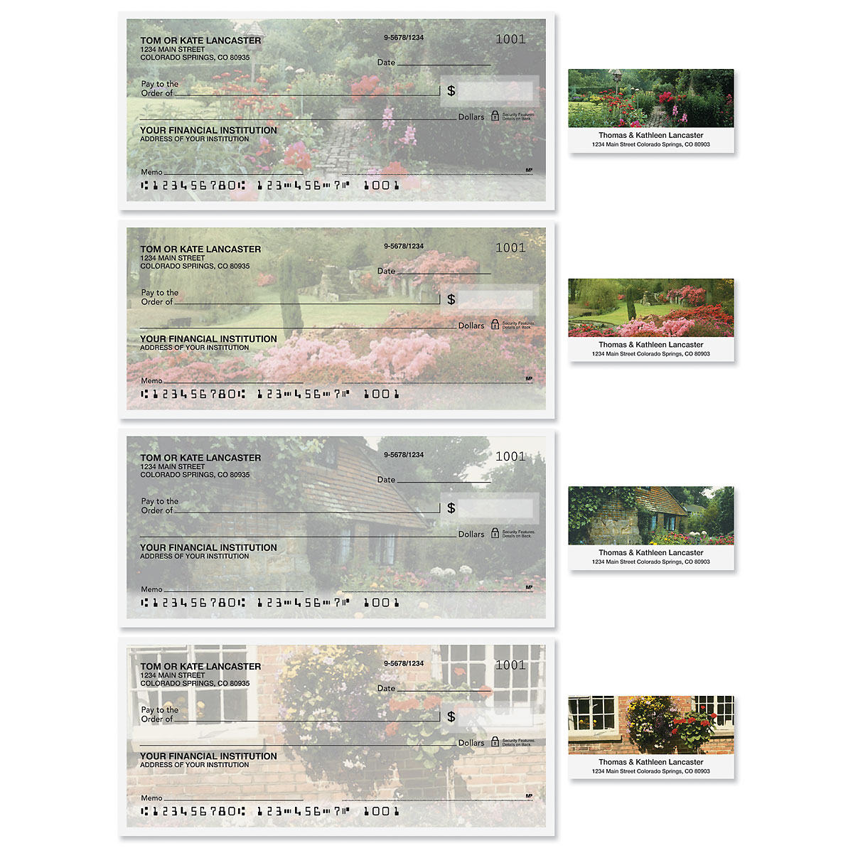 Gorgeous Gardens Single Checks with Matching Address Labels | Current ...