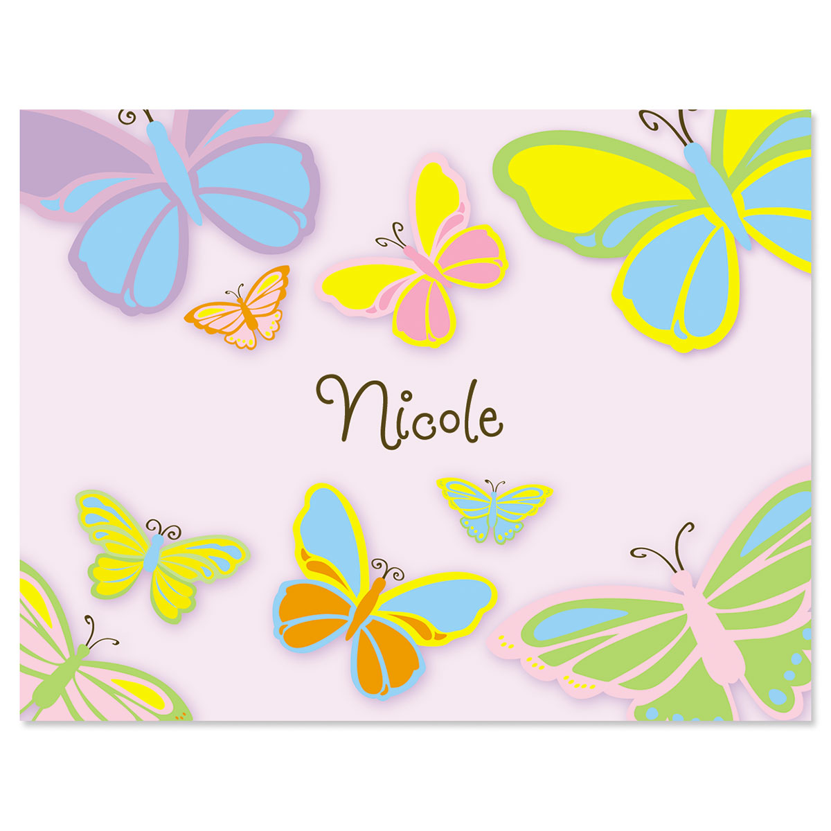 Pastel Butterfly Personalized Note Cards | Current Catalog