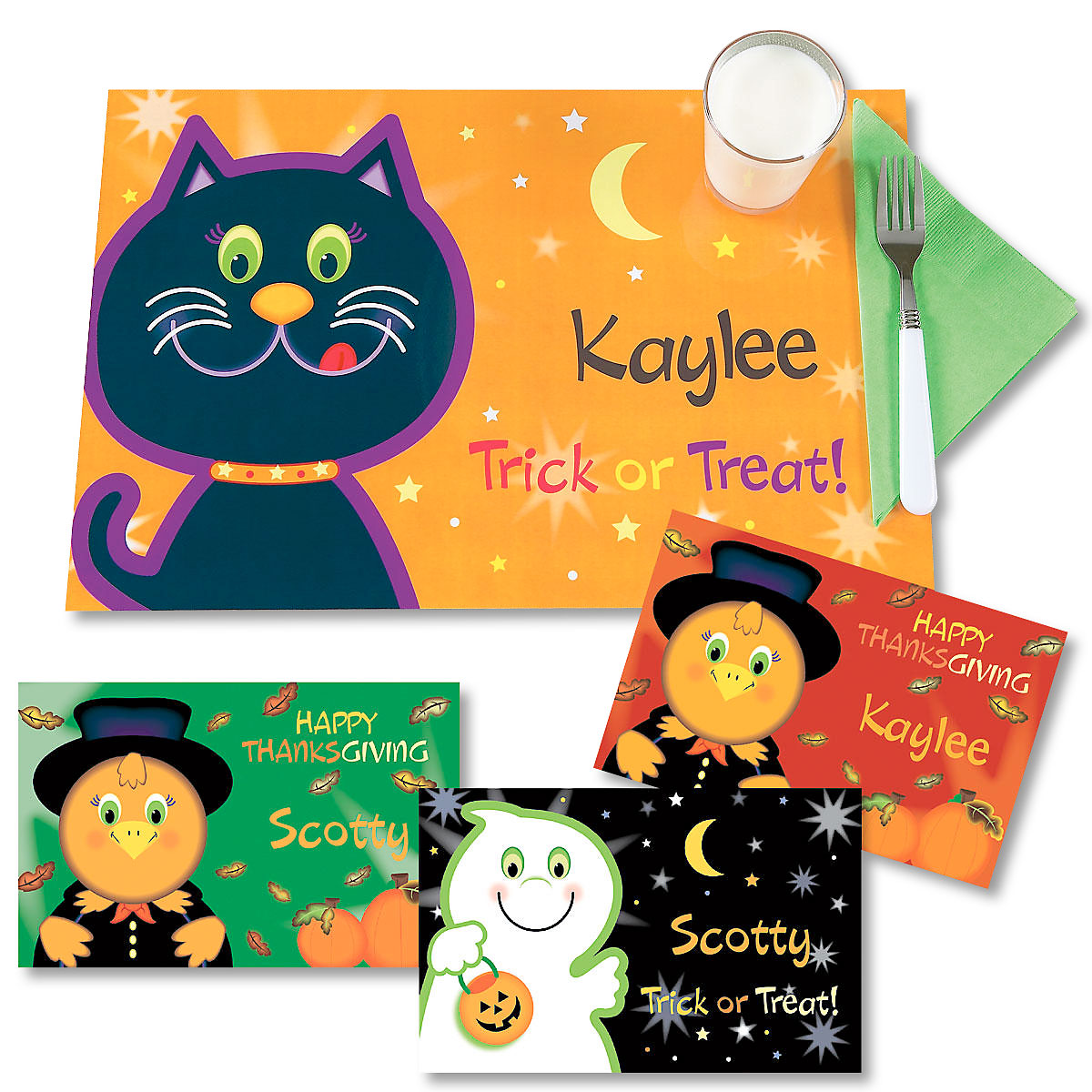 Halloween/Thanksgiving Personalized Kids' Placemat | Current Catalog