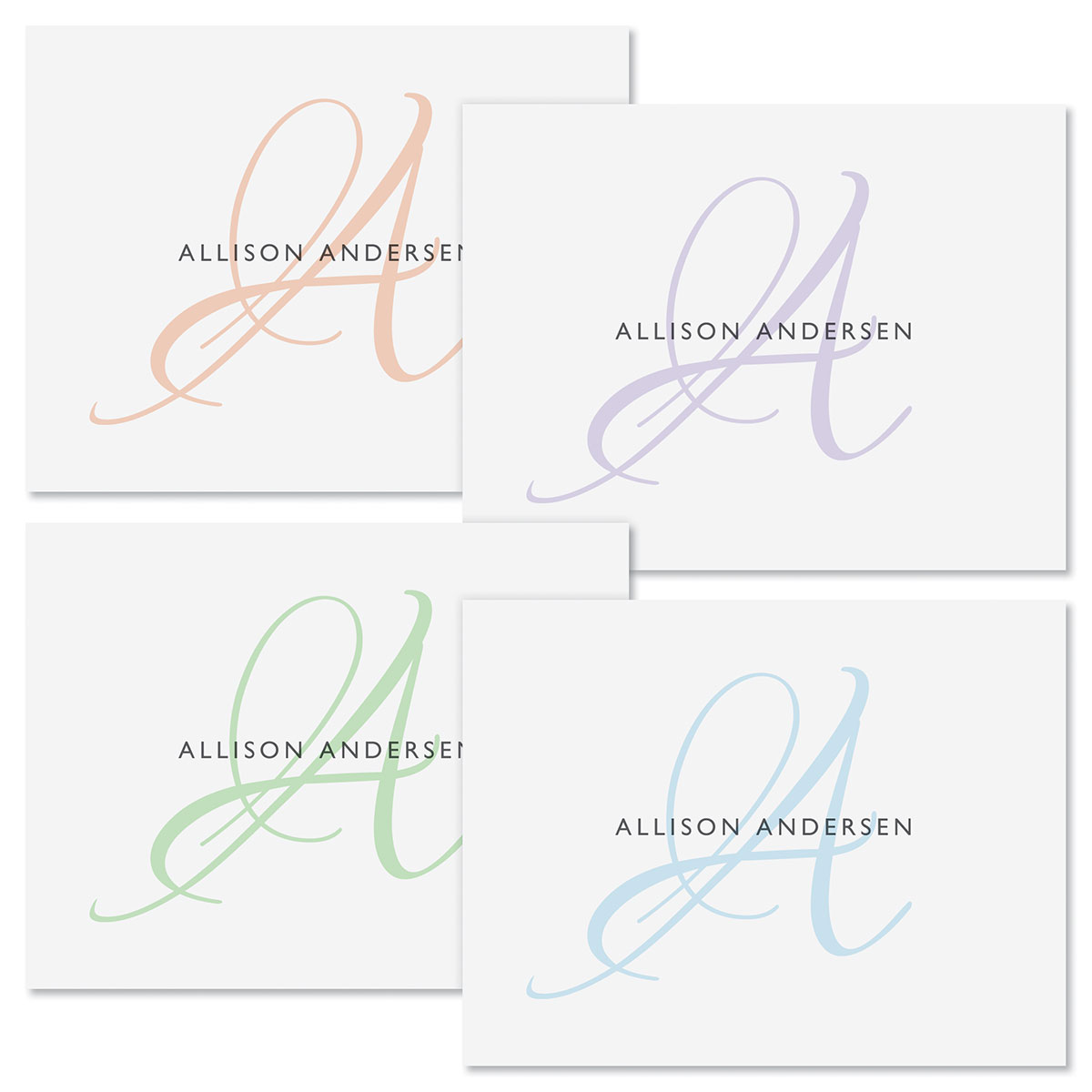Initial Personalized Note Cards (4 Color Choices) | Current Catalog