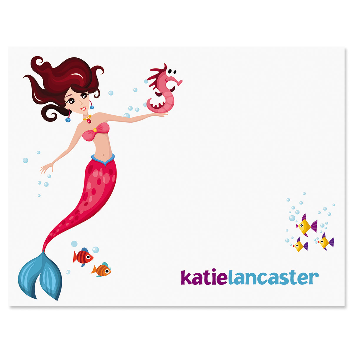 Mermaid Personalized Note Cards | Current Catalog