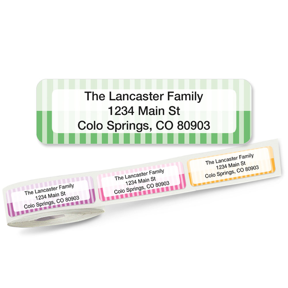 Pinstripes Rolled Address Labels - Roll of 250 | Current Catalog