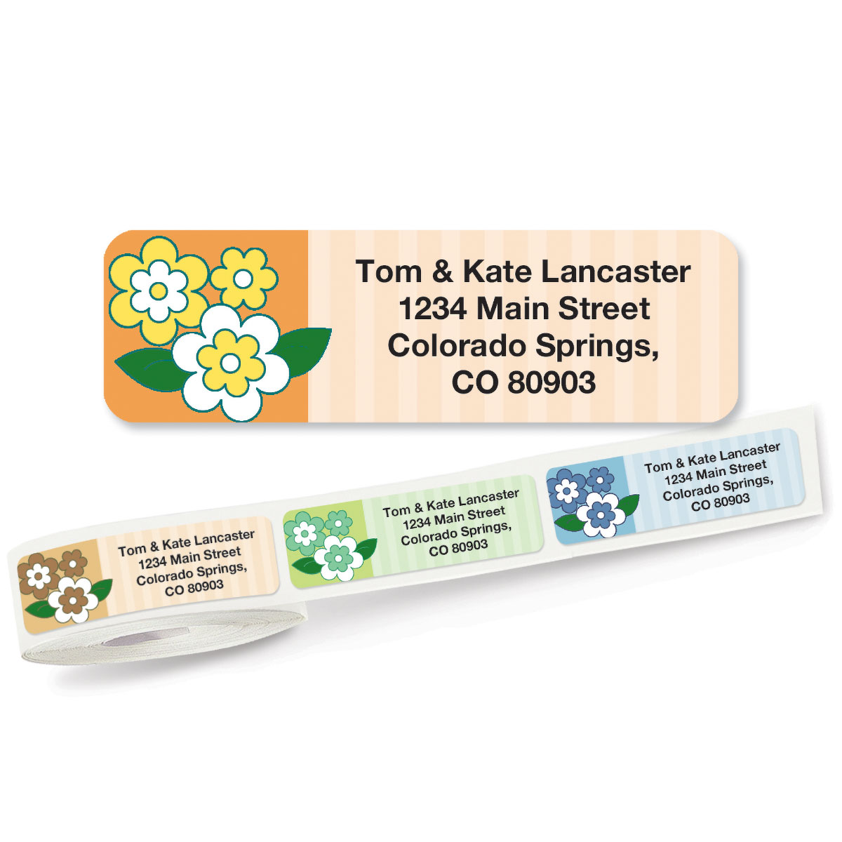 Flower Frenzy Rolled Address Labels | Current Catalog