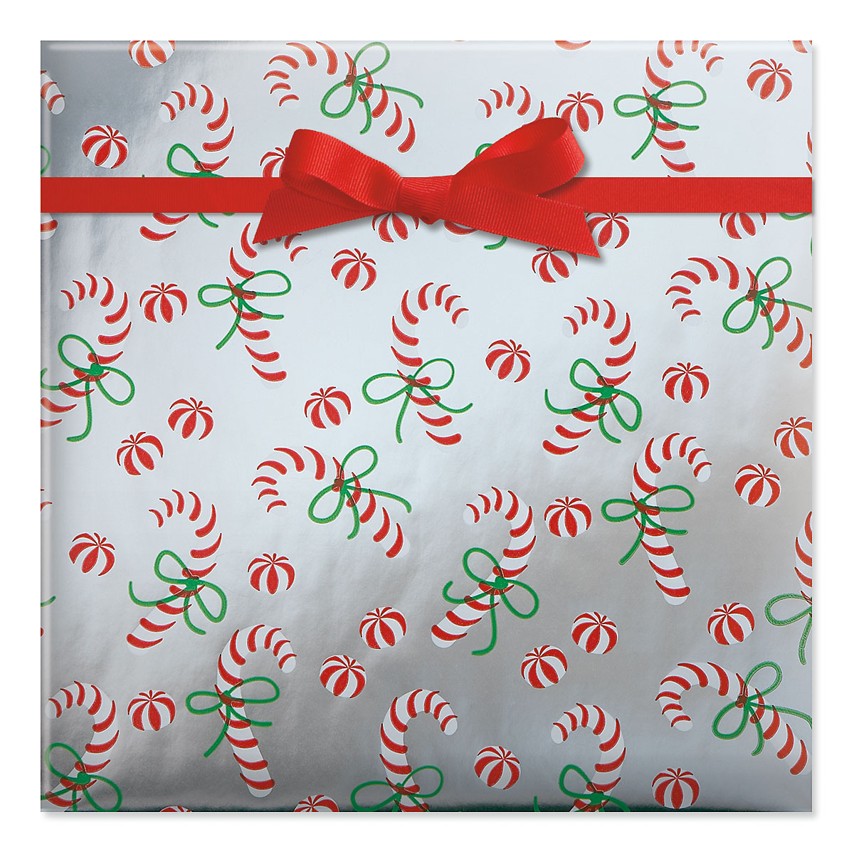 Candy Canes Foil Rolled Gift Wrap | Current Catalog