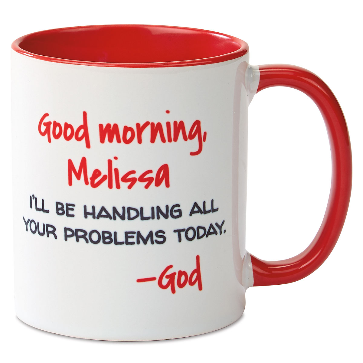 Good Morning Personalized Red Mug | Current Catalog