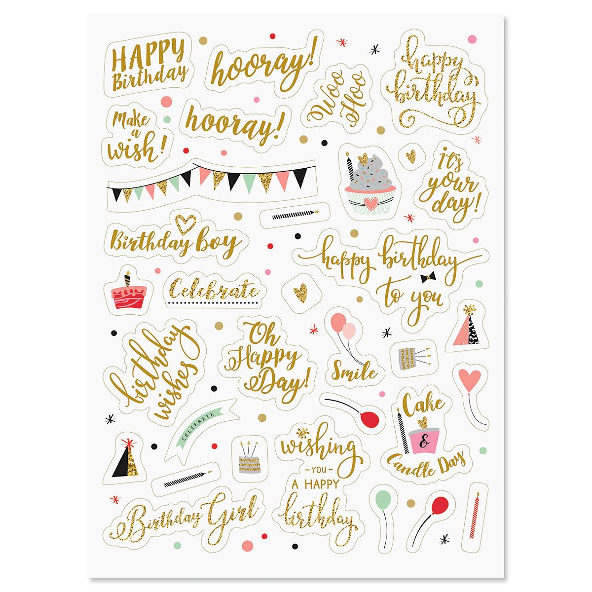 Birthday Word Stickers | Current Catalog