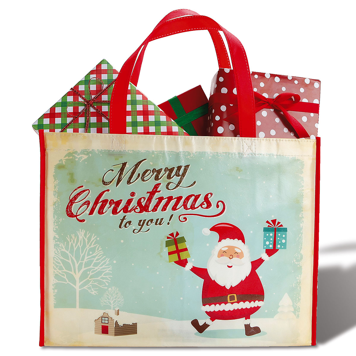 Retro Santa Large Shopping Tote Bag | Current Catalog