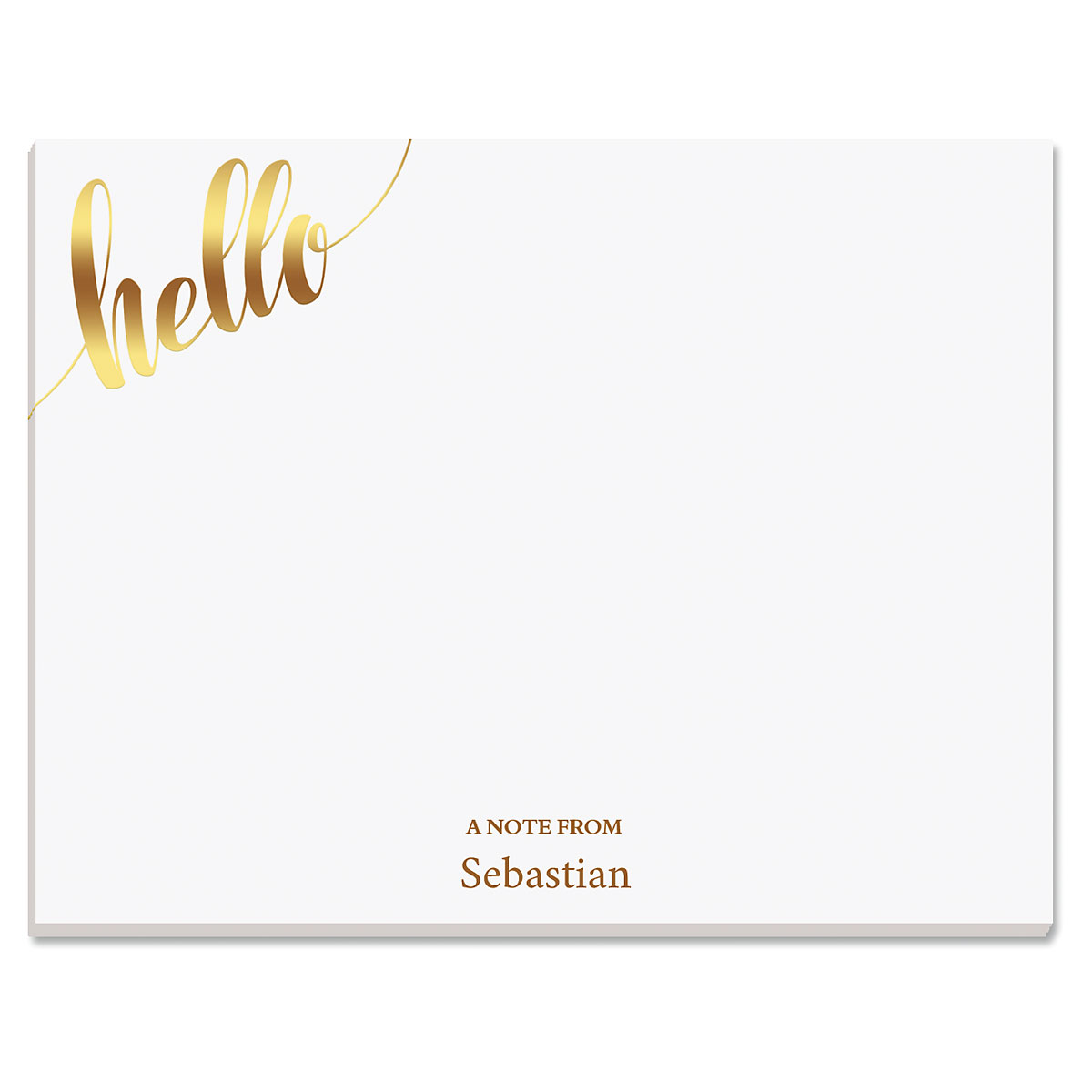 Personalized Gold Hello Notepad | Current Catalog