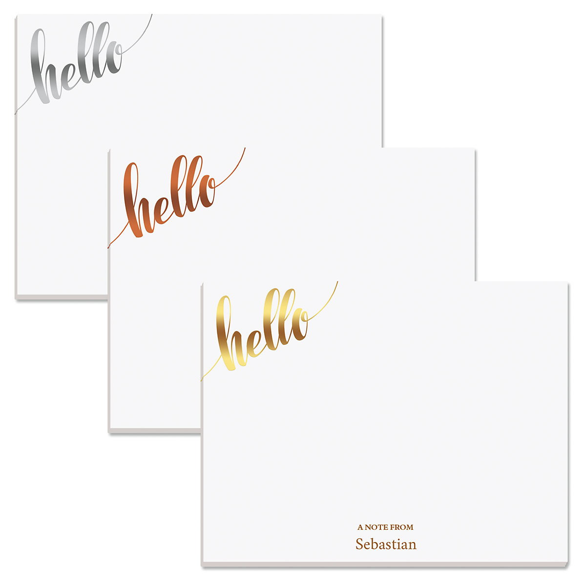 Hello Metallic Personalized Notepad | Current Catalog