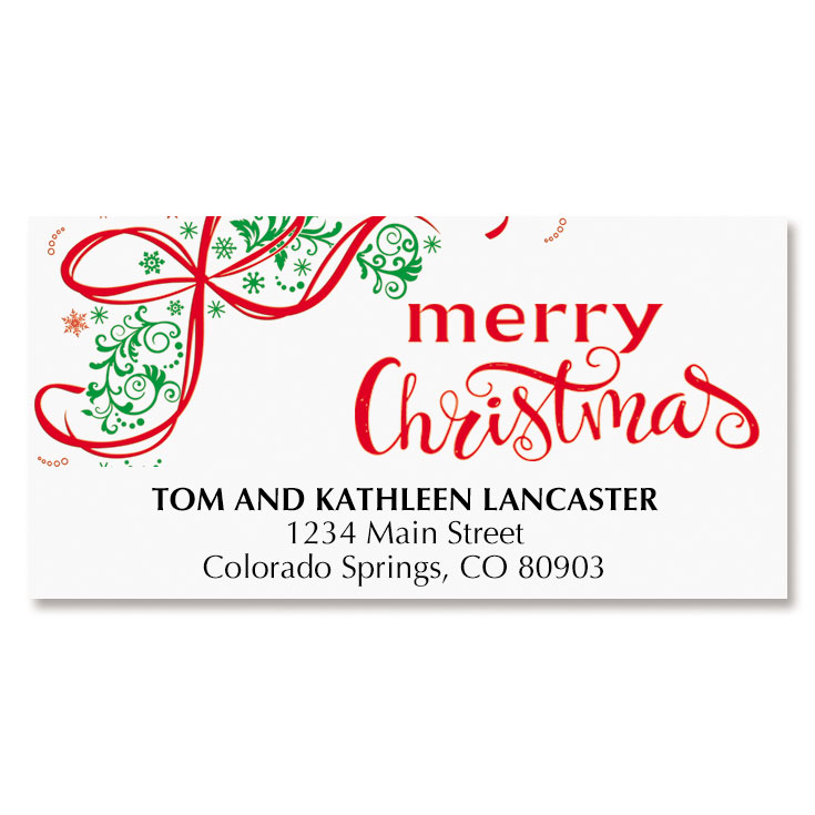 Christmas Wreath Deluxe Address Labels | Current Catalog