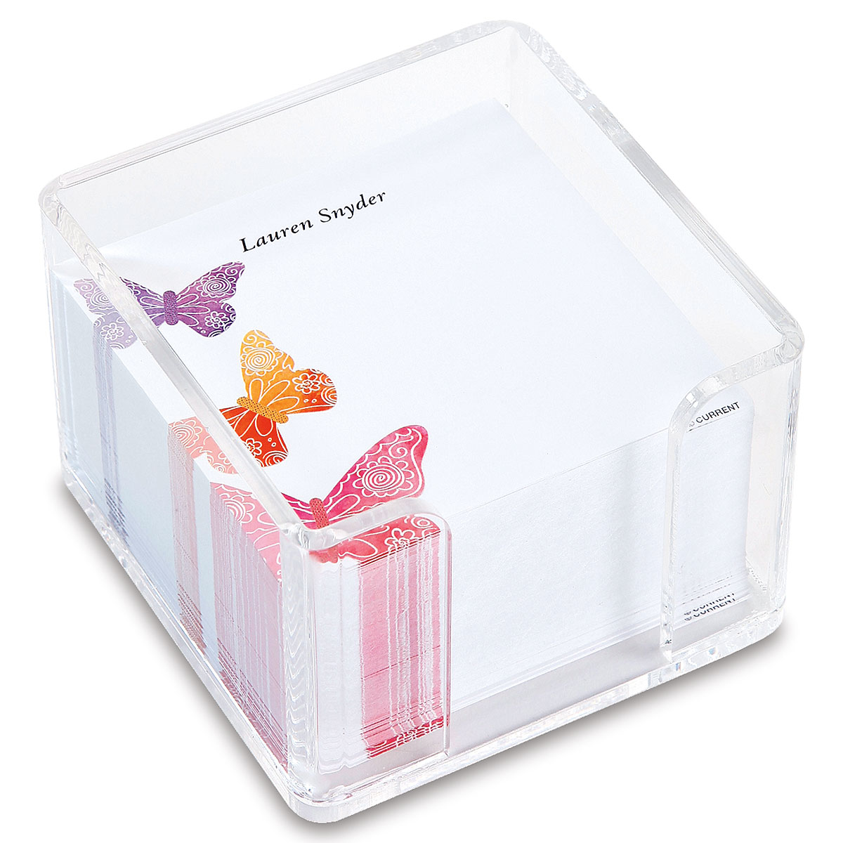 Butterfly Days Personalized Note Sheets in a Cube | Current Catalog
