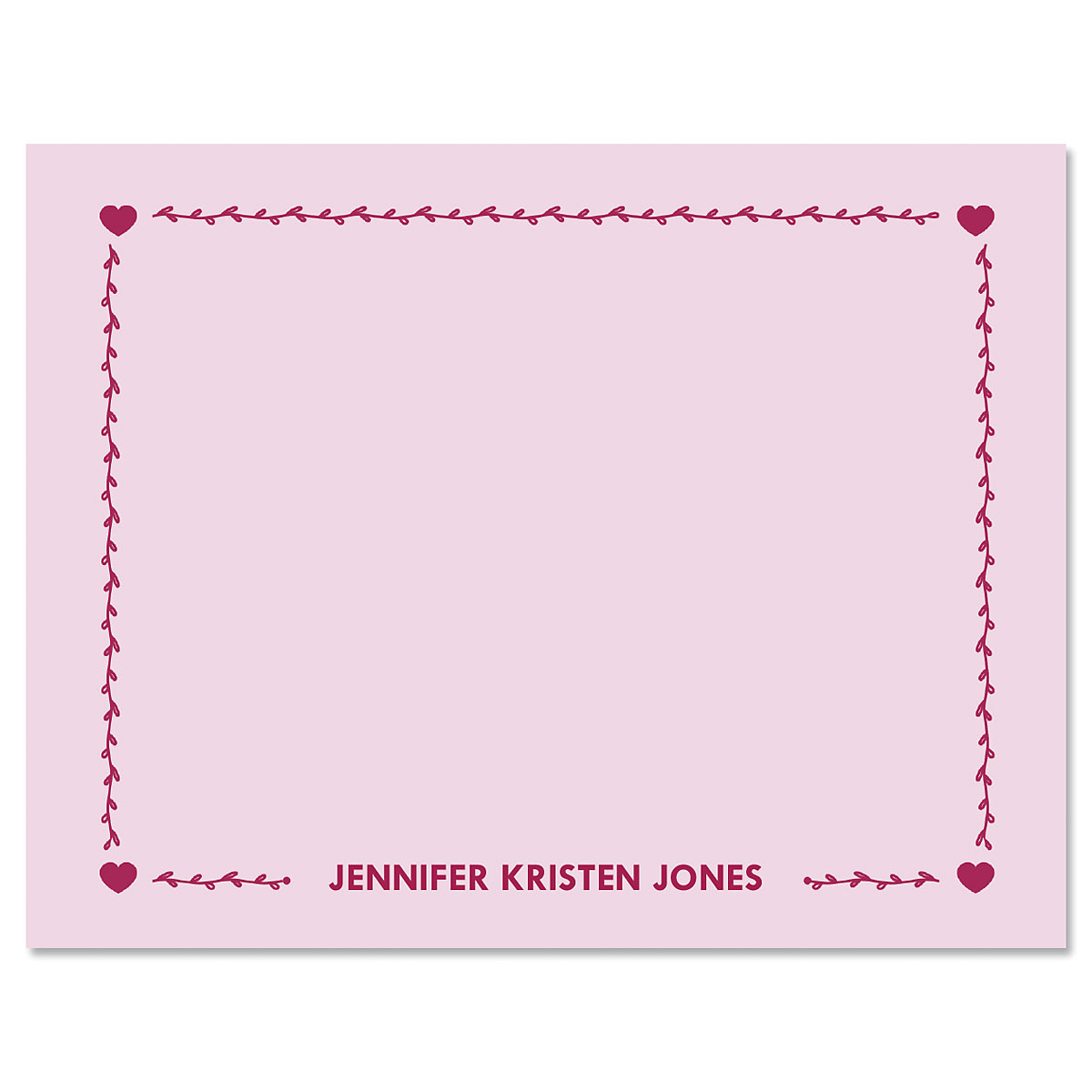 Heart Border Personalized Note Cards | Current Catalog