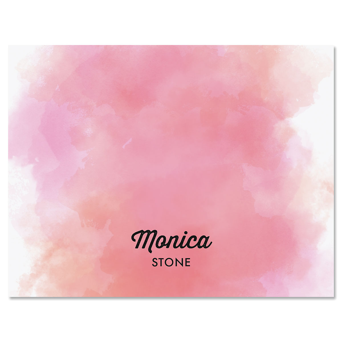 Pink Wash Personalized Note Cards | Current Catalog