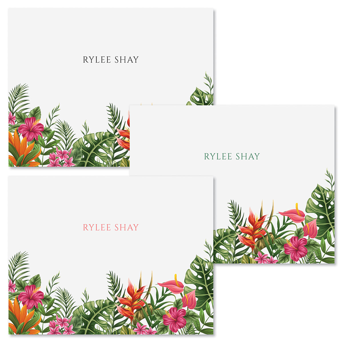 Tropical Foliage Personalized Note Cards | Current Catalog