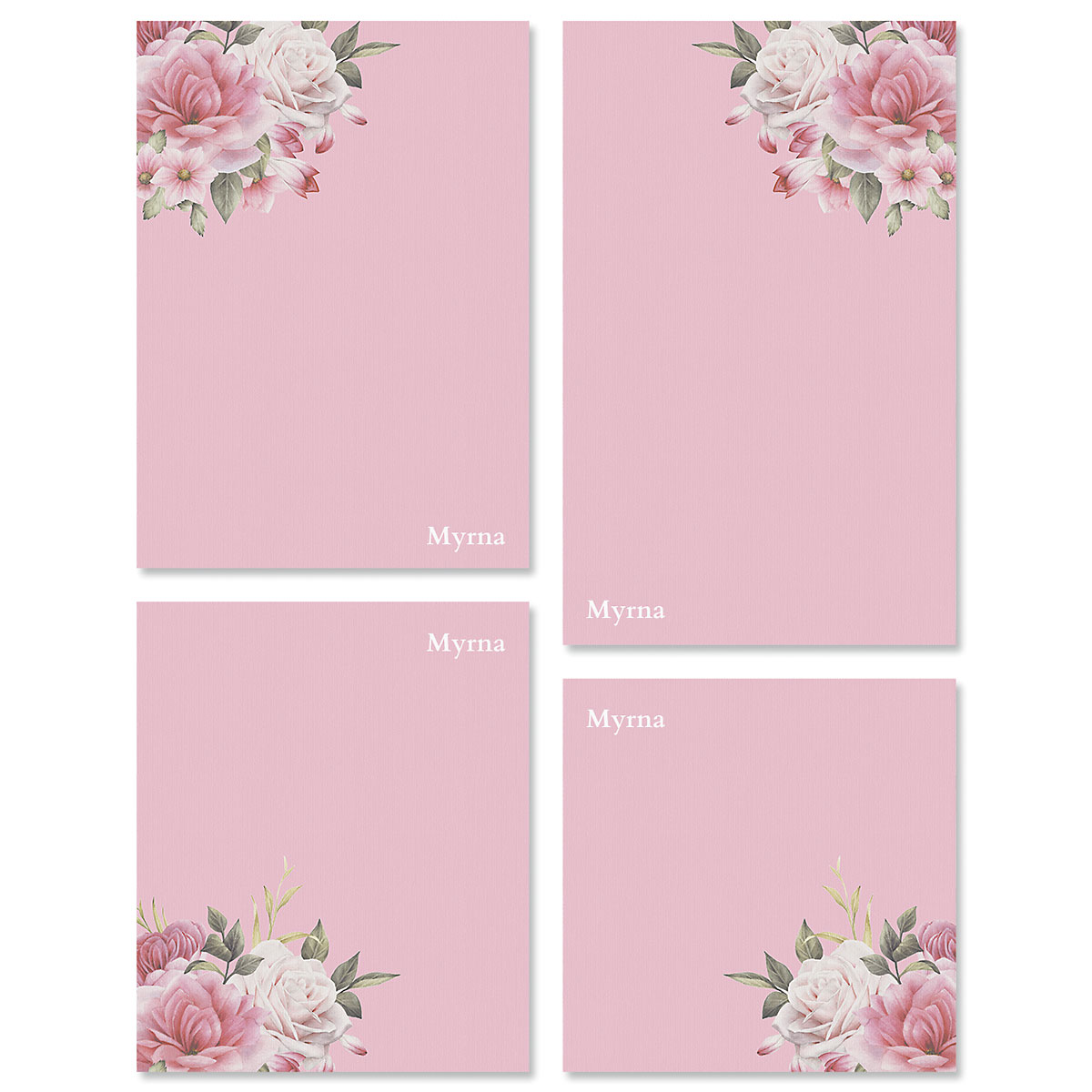 Corner Roses Personalized Notepad Set | Current Catalog