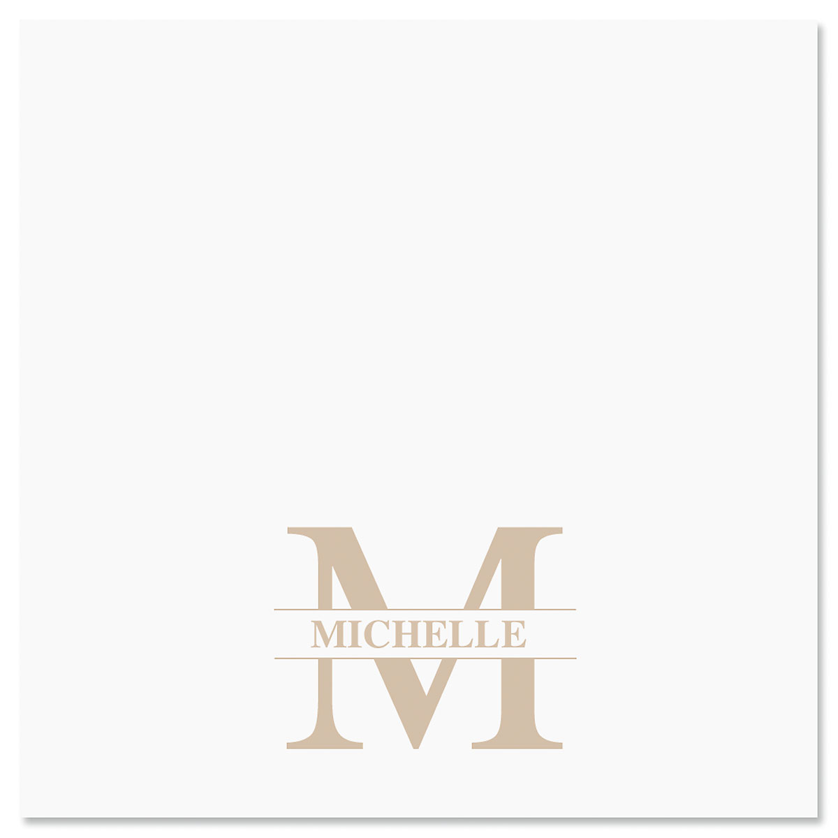 Taupe Front & Center Personalized Note Sheets in a Cube Refill ...