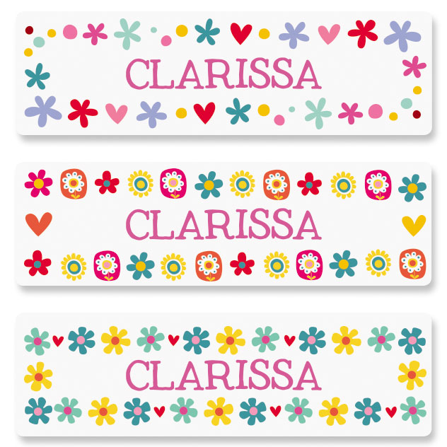 Personalized Mini Flowers Name Stickers | Current Catalog