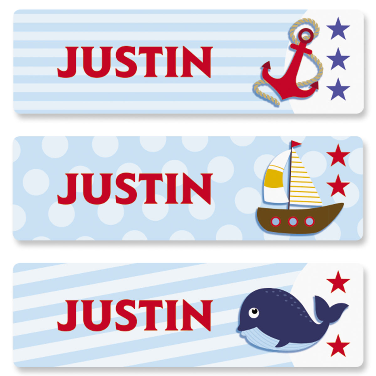Personalized Nautical Name Stickers | Current Catalog