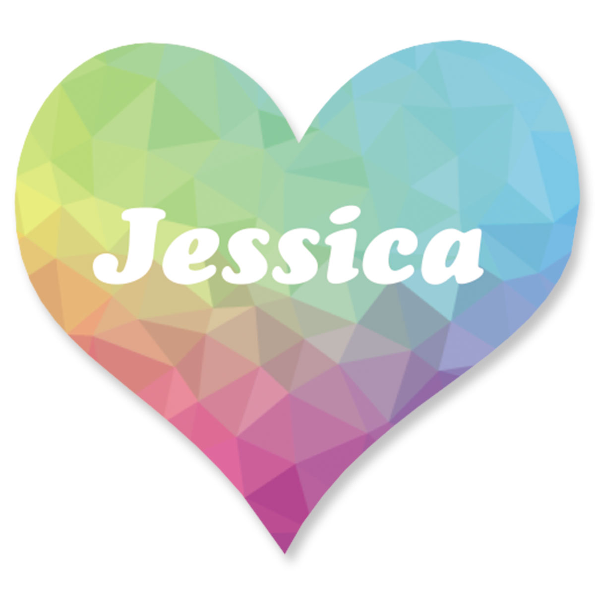 Personalized Rainbow Crystal Heart Stickers | Current Catalog