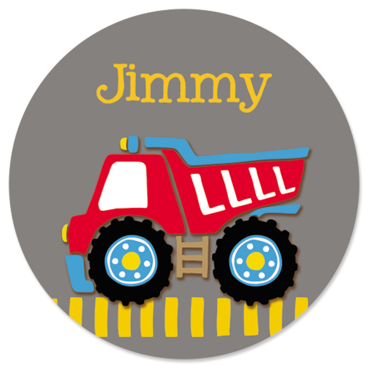Personalized Red Dump Truck Stickers | Current Catalog