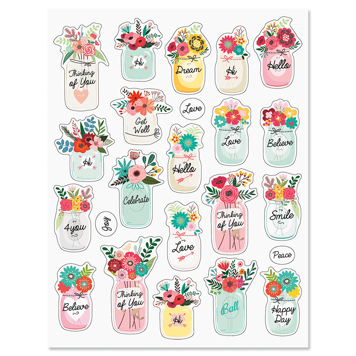 Floral Jar Stickers | Current Catalog