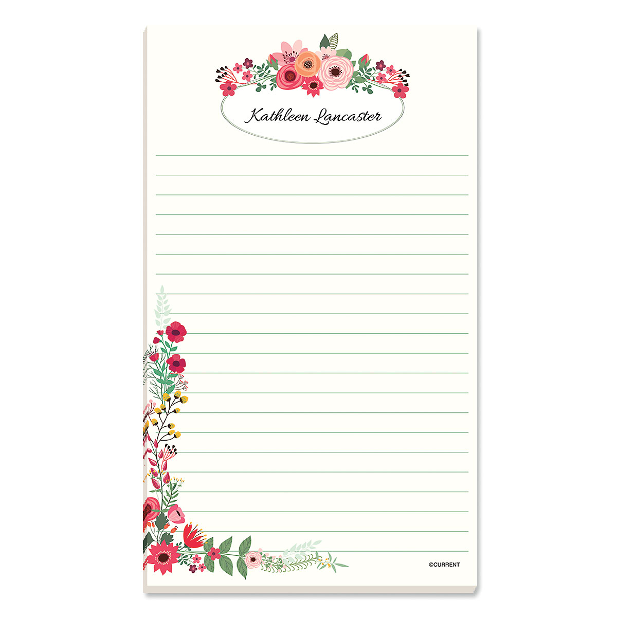 Tiny Bloom Lined Personalized Note Pad | Current Catalog