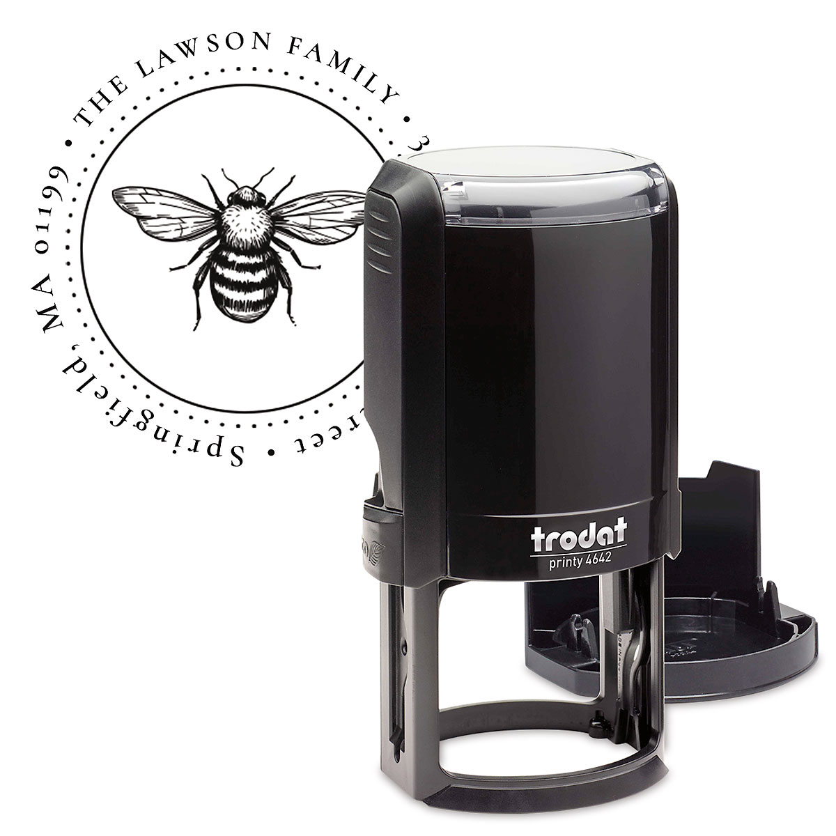 Honeybee Round Self-Inking Address Stamp | Current Catalog