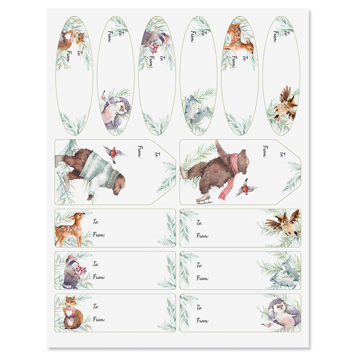 Forest Friends Gift Wrap To/From Labels | Current Catalog