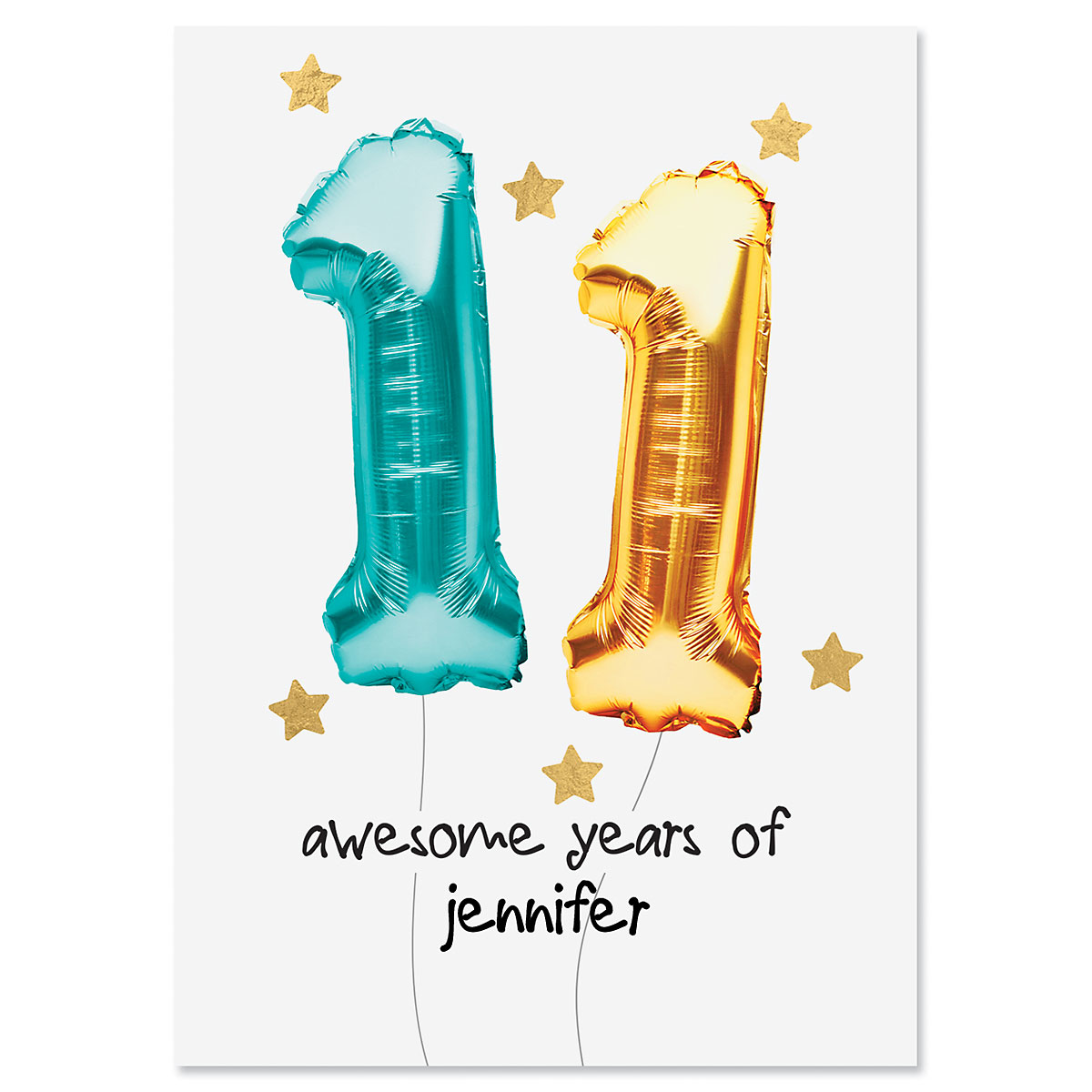 Balloon Age 11 Personalized Birthday Card | Current Catalog