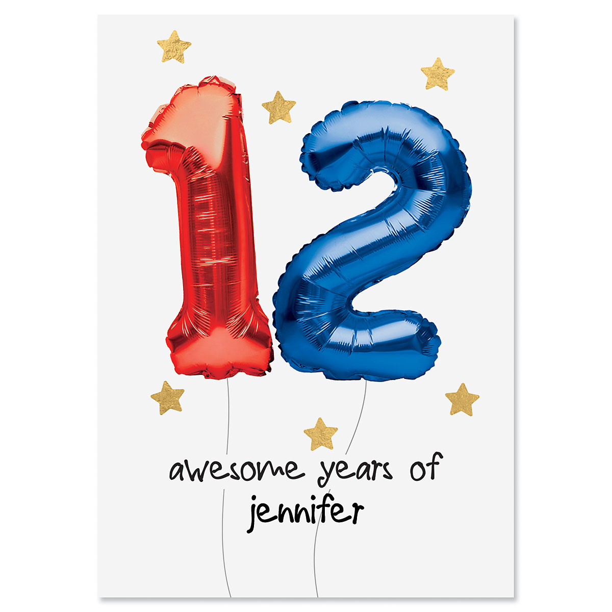Balloon Age 12 Personalized Birthday Card | Current Catalog