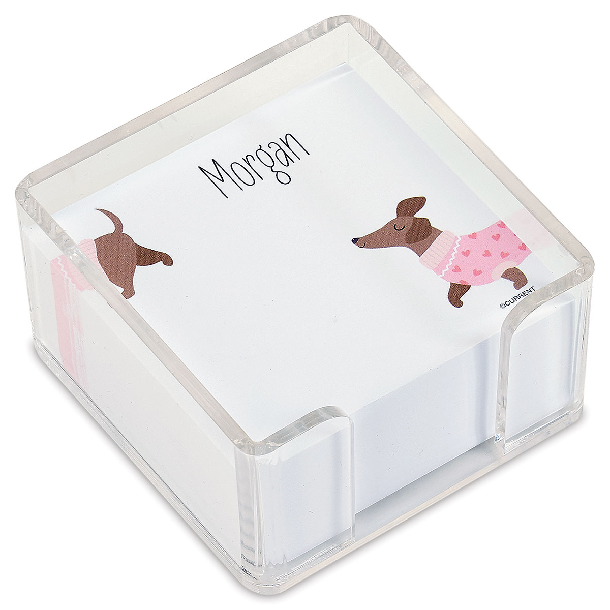 Dachshund Personalized Note Sheets in a Cube | Current Catalog