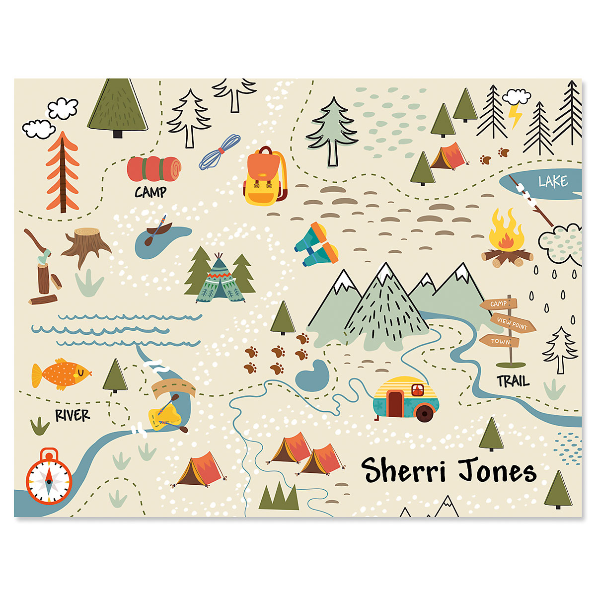 Camping Personalized Note Cards | Current Catalog
