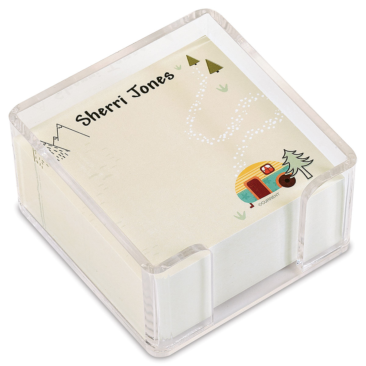 Camping Personalized Note Sheets in a Cube | Current Catalog