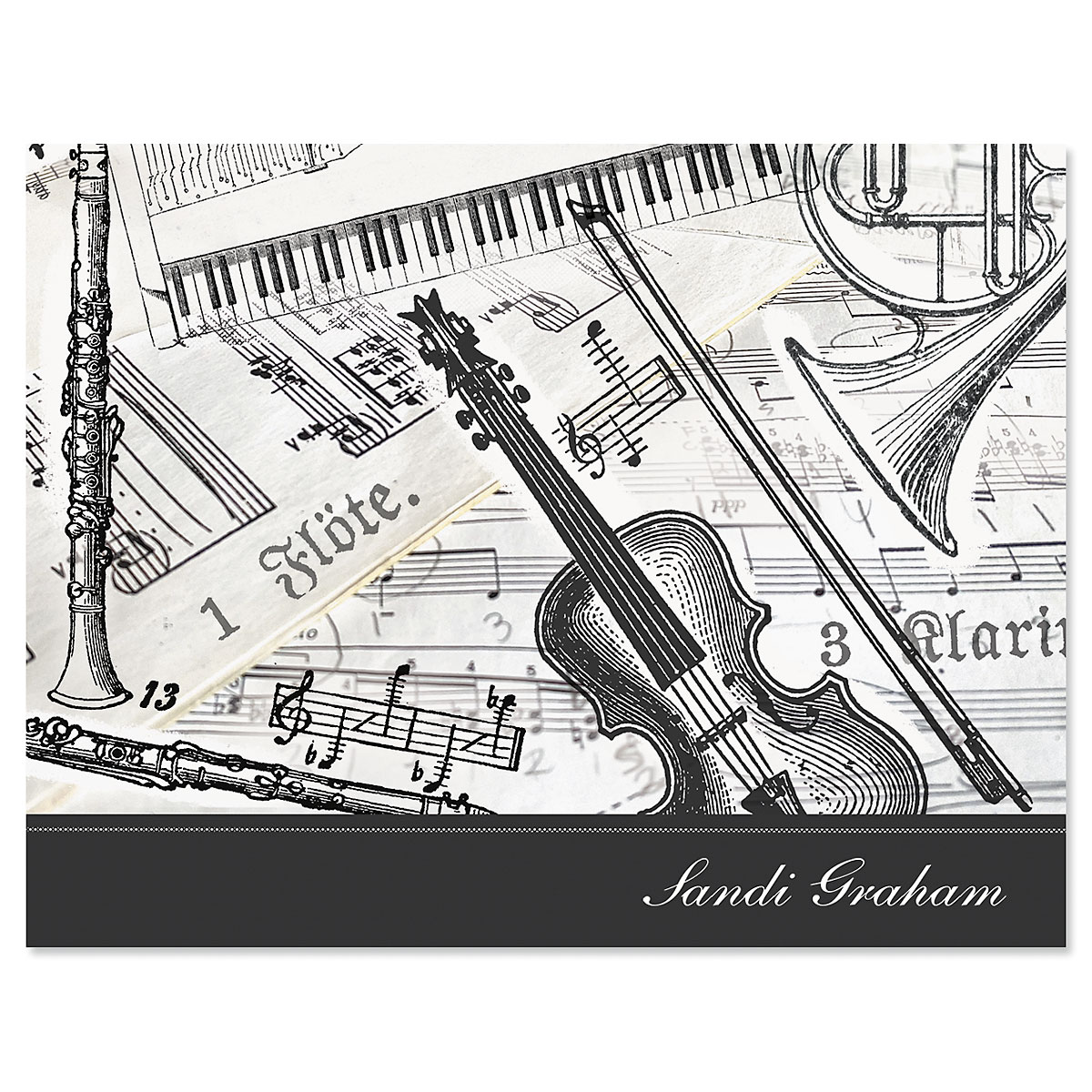 Music Mix Personalized Note Cards | Current Catalog