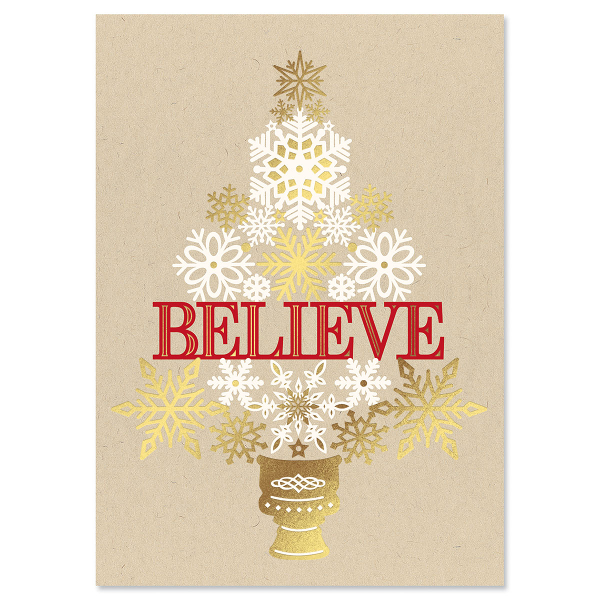 Believe Christmas Tree Deluxe Christmas Cards | Current Catalog